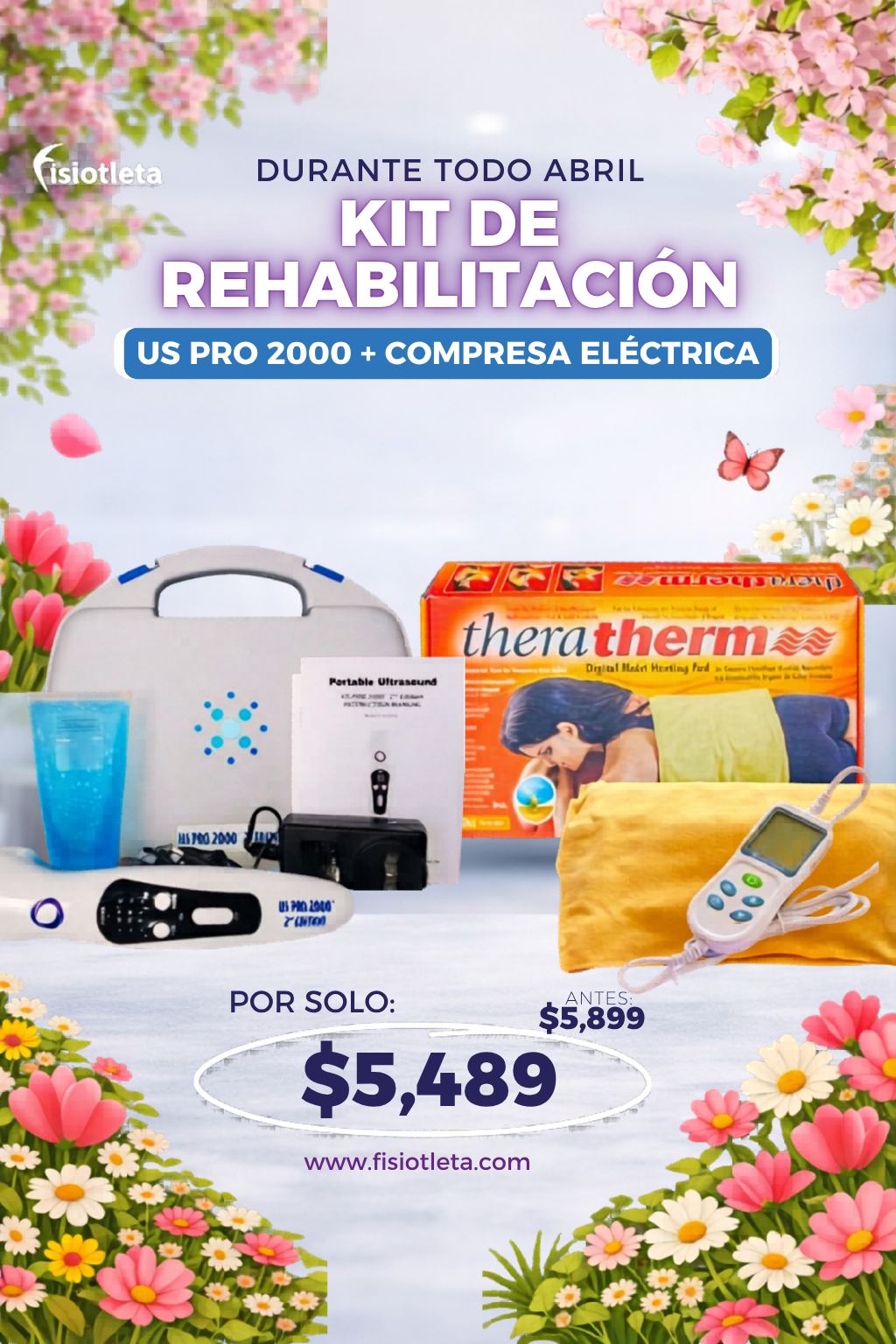 Compresa Eléctrica + Ultrasonido Terapéutico US Pro 2000 Combo Navidad ...